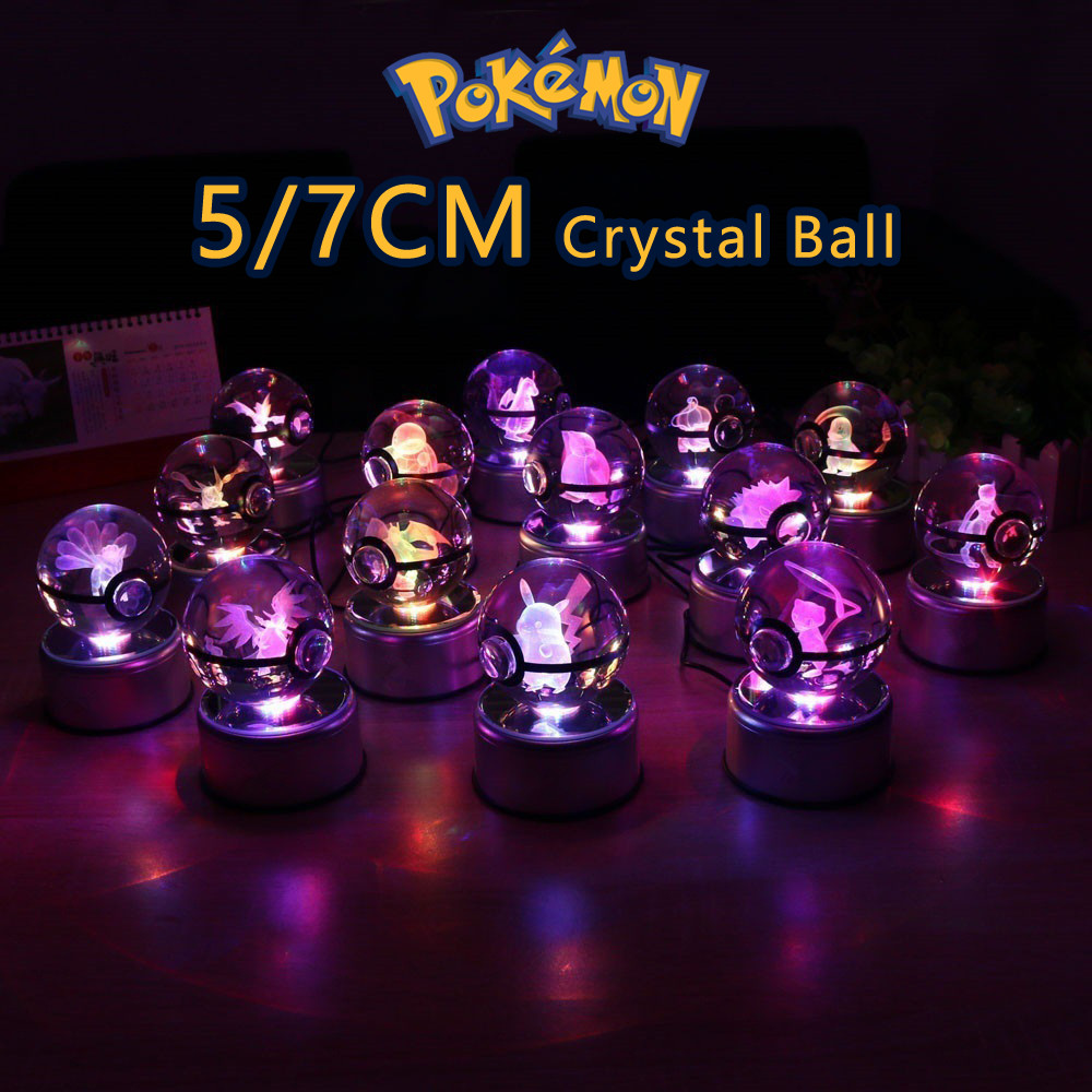 Jual AKAI POWER 3D Pokemon Crystal Ball 7CM 5CM Mewtwo Pikachu Gengar ...