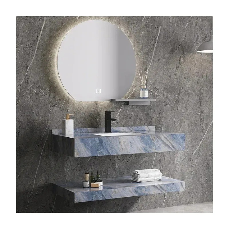 Jual Double Layers Marble Hand Wash Vessel Wall Mounting Solid Surface ...