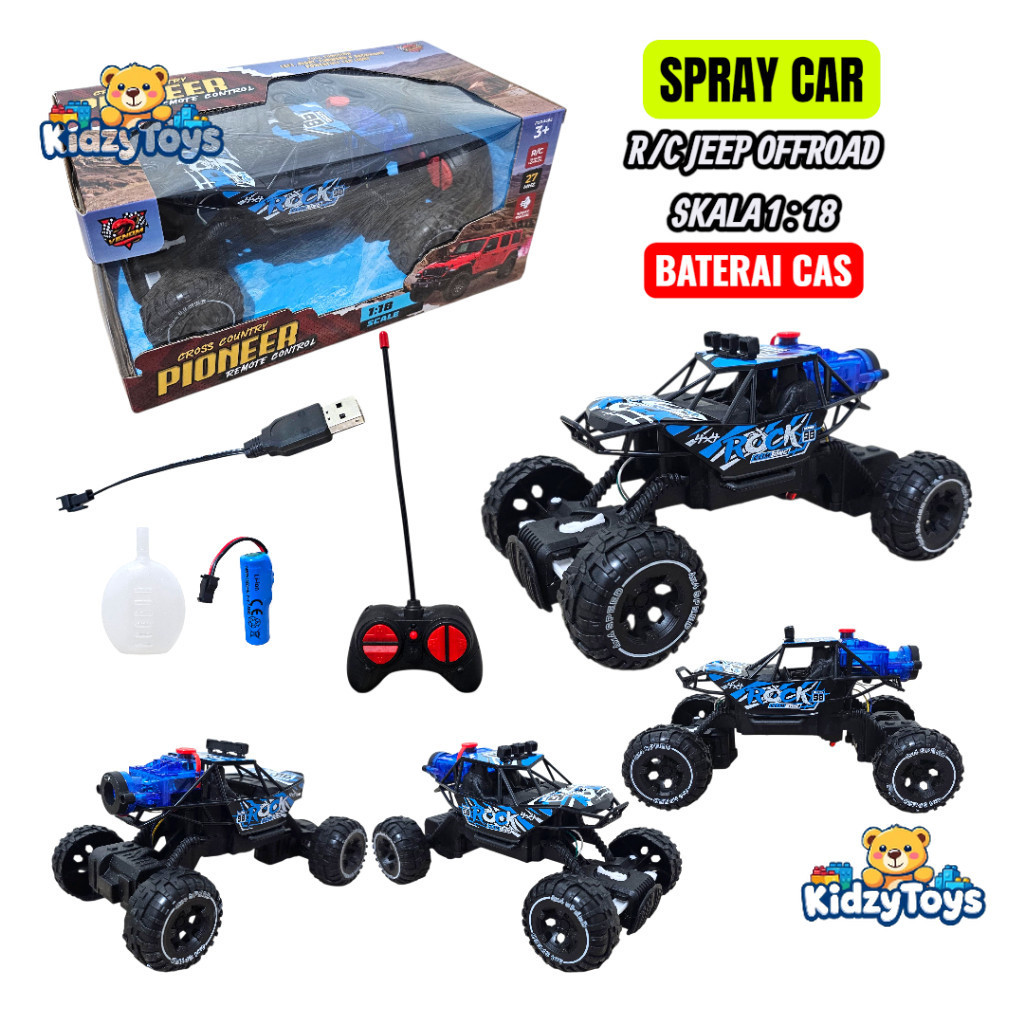 Jual Mainan Mobil RC Spray Car Cross Country Pioneer Jeep Offroad 1:18 ...