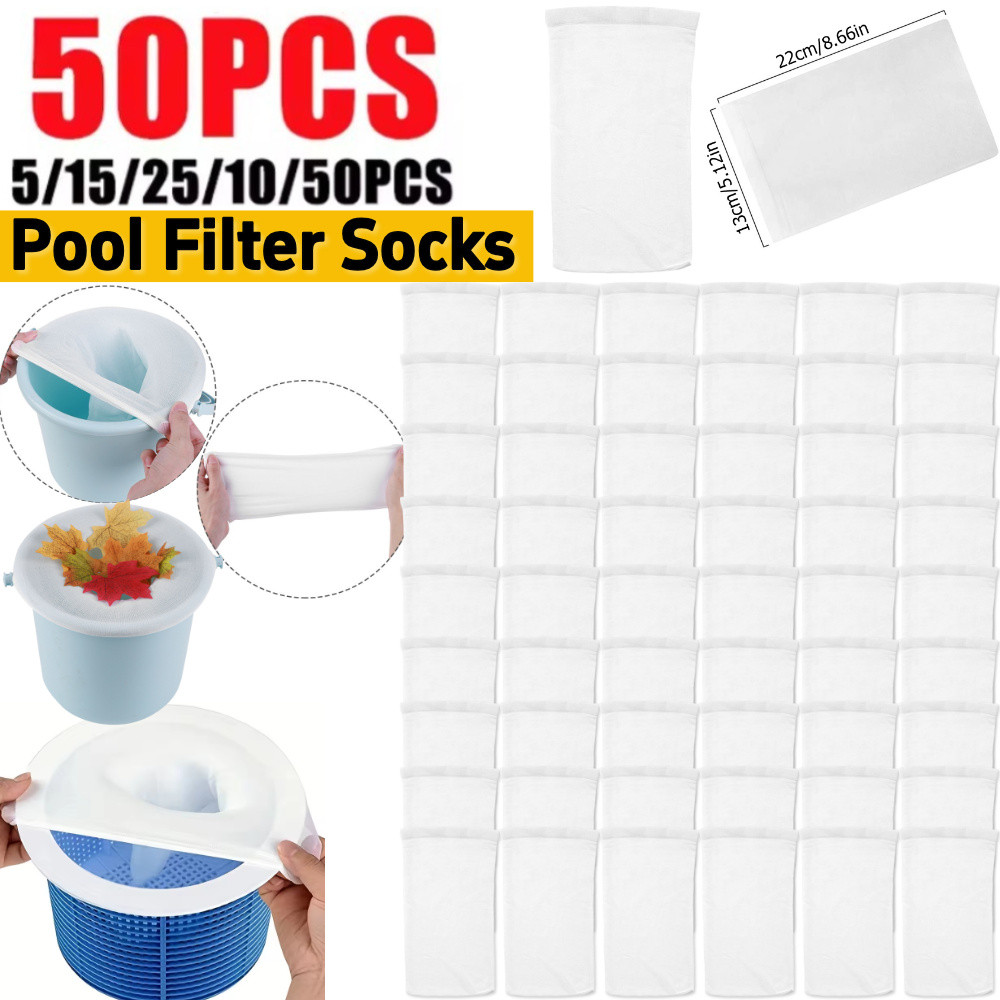 Jual 5-50 Pack Skimmer Socks Baskets Pool Filters Net Saver for Pond ...