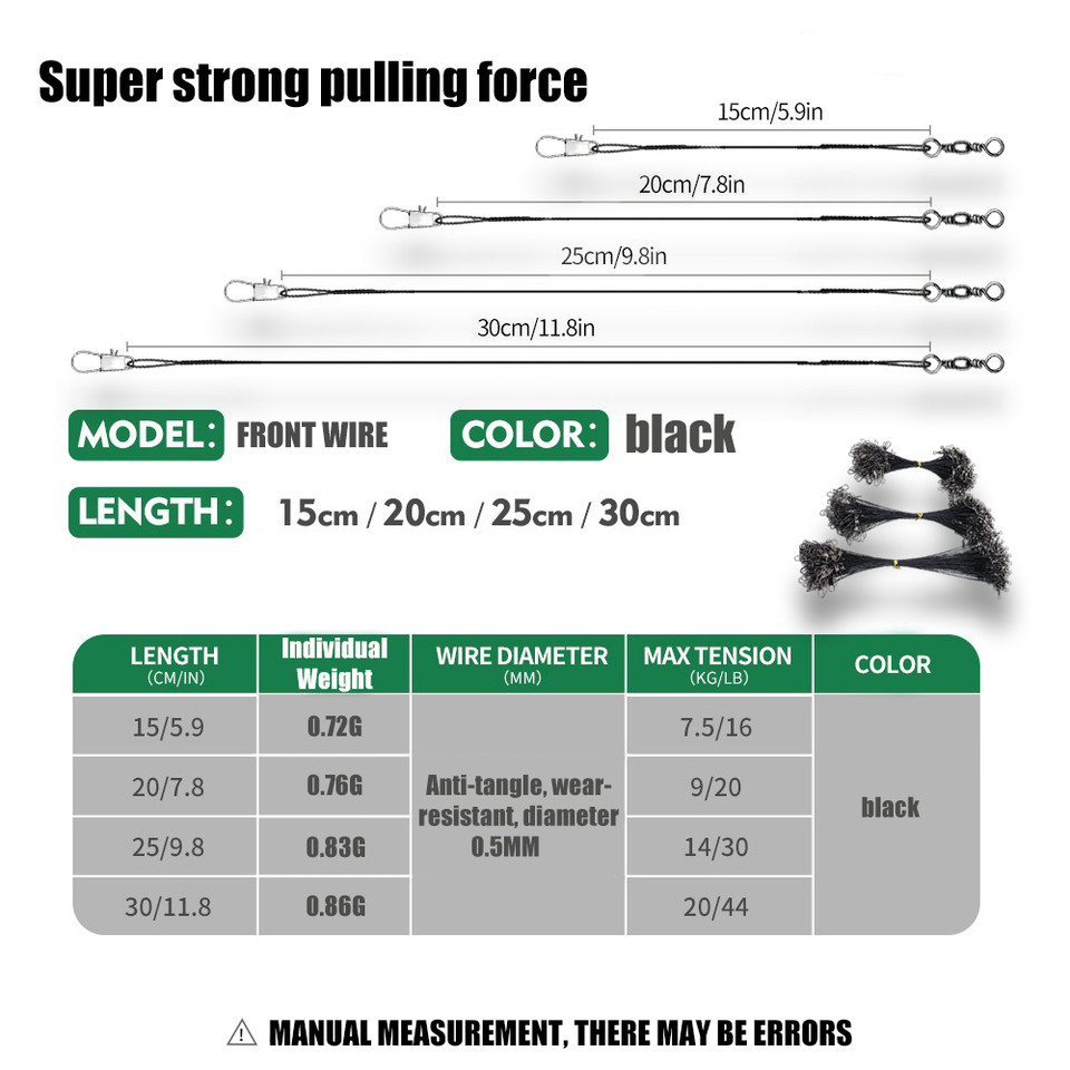 Jual 15-30cm Super Strong Tensile Force Anti Bite Steel Fishing Line ...