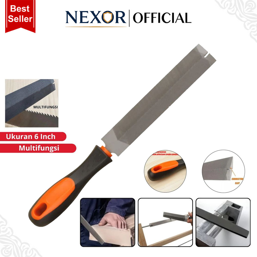 Jual NEXOR Kikir Gergaji Gergaji Flat Besar File 6 Inch Alat Tangan ...