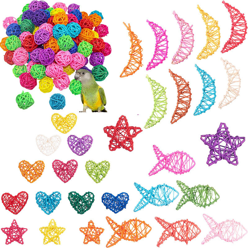 Jual Pet Bird ewing Toys Bird Rattan Ball Toy For Parrot Budgie ...