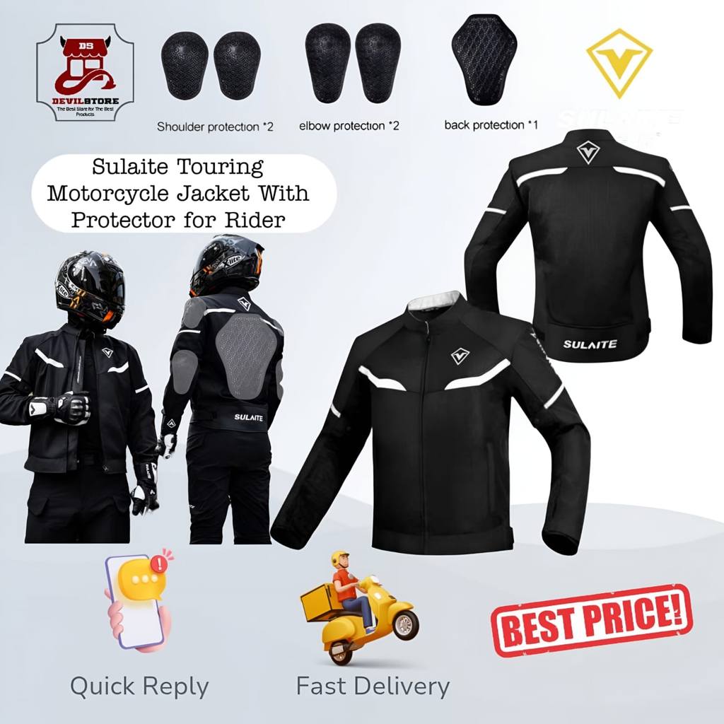 Jual Sulaite Touring Motorcycle Jacket With Body Back Protectors Jaket ...