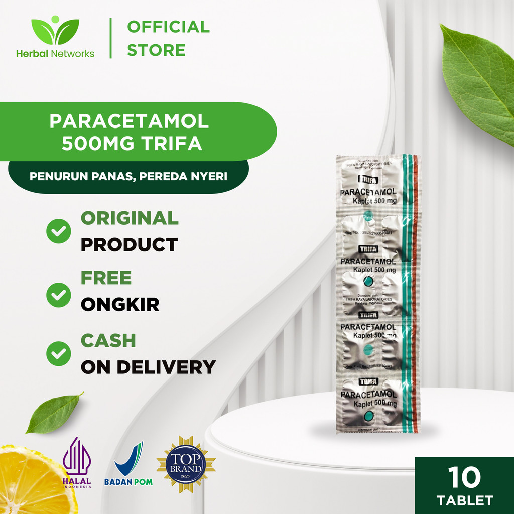 Jual Paracetamol 500 mg Trifa Obat Pereda Nyeri dan Penurun Panas (10 ...