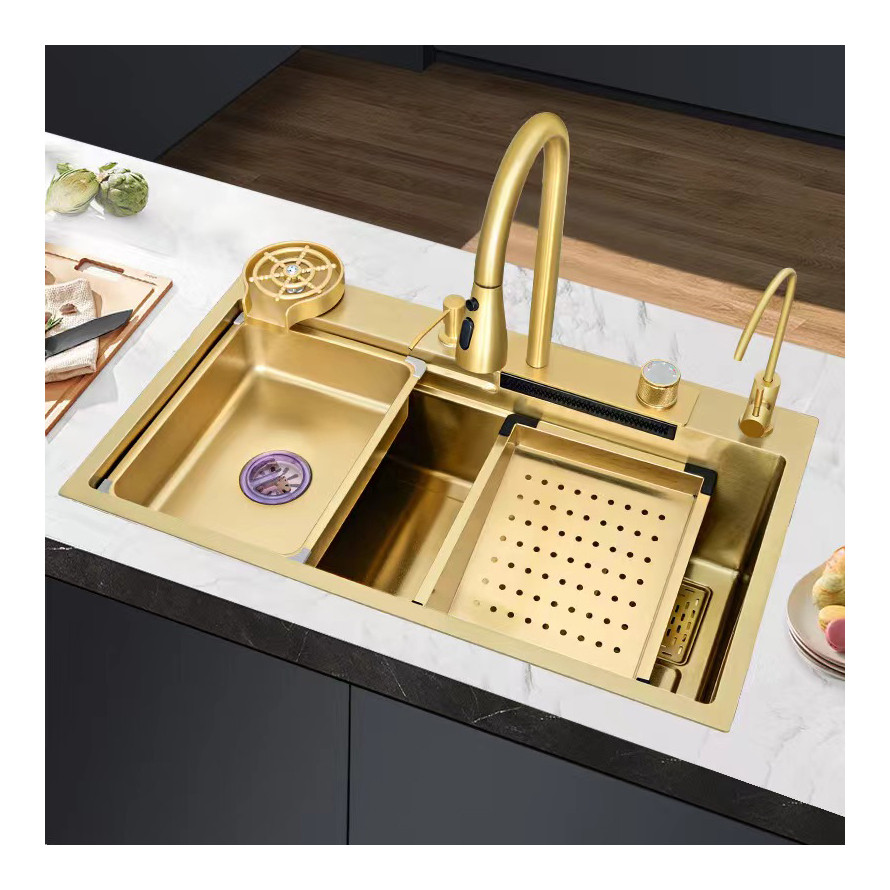 Jual Waterfall Sinks Kitchen Single Bowl Handmade Kitchen Sink ...