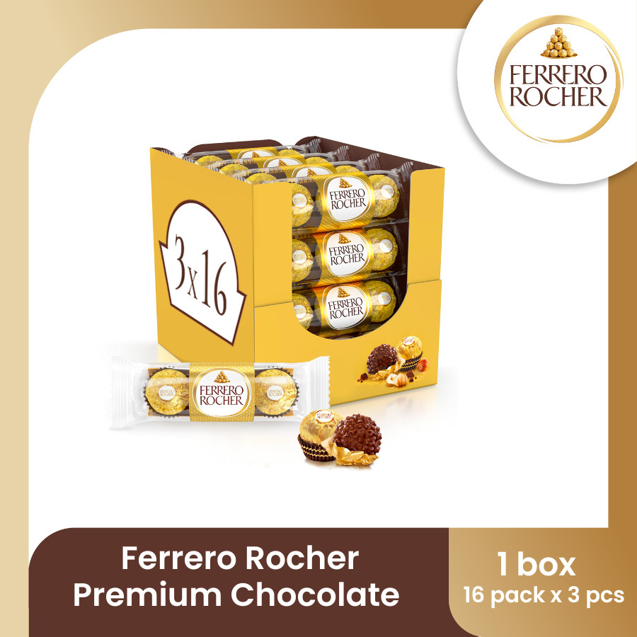 Jual Ferrero Rocher Premium Chocolate Isi 3pcs - 1 Box | Shopee Indonesia