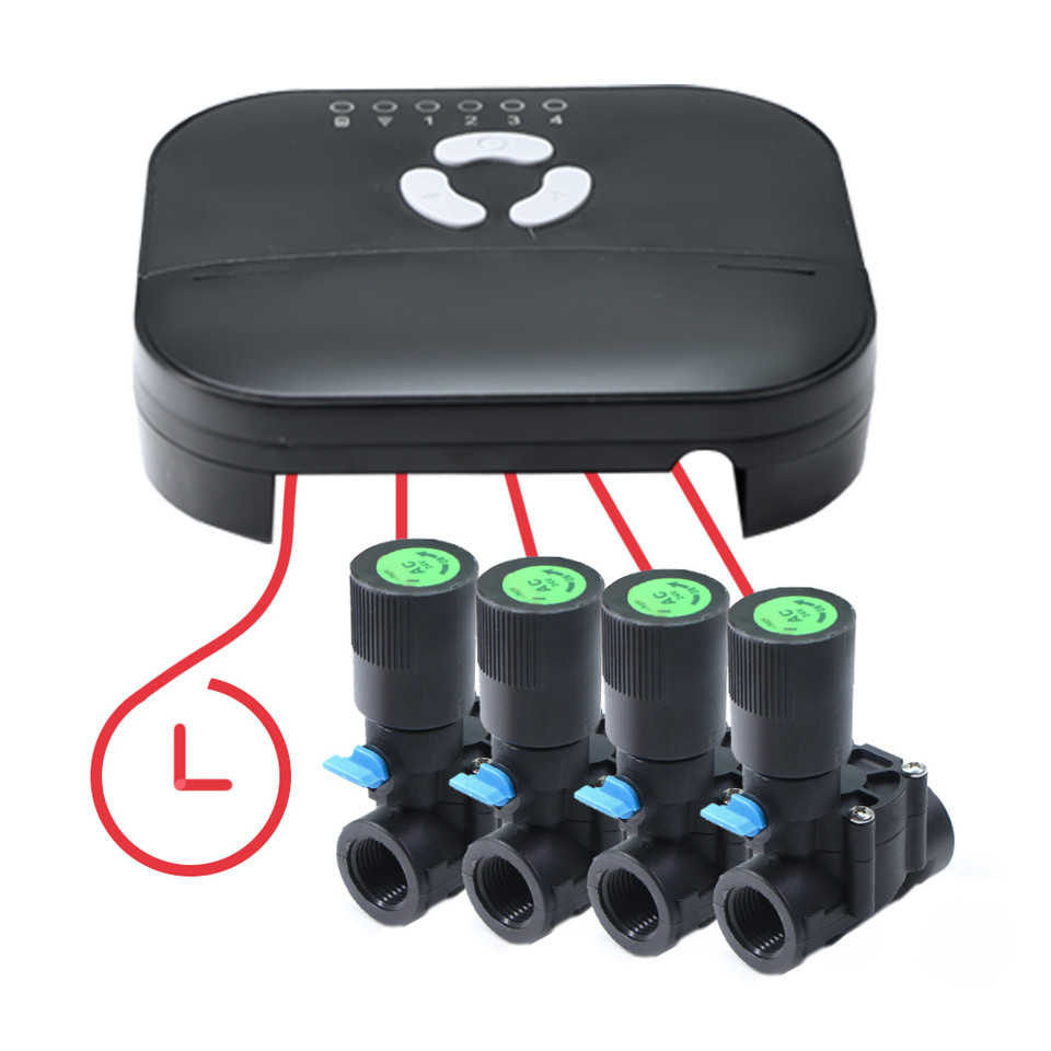 Jual 4 Zone WIFI Connect Tuya Smart Watering Timer Solenoid Valve ...