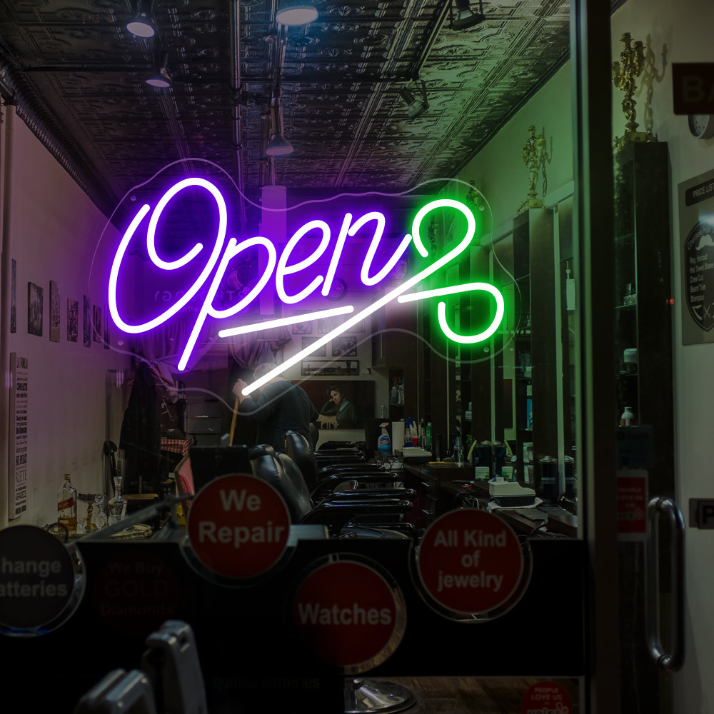 Jual Open LED Neon Sign Hair Salon Opening Sign Welcome Sign For Salons ...