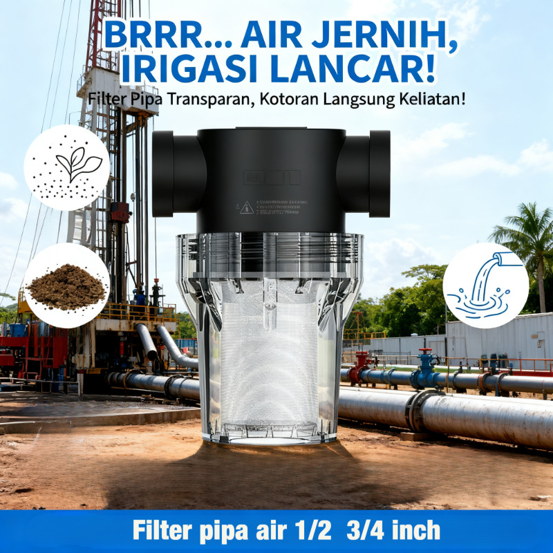 Jual Filter transparan berukuran 1/2 hingga 3/4 inci Filter berarus ...