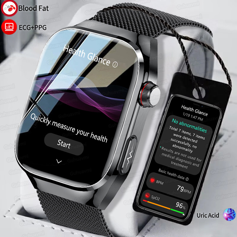 Jual HAYA SPEED New Blood Pressure Uric Acid Body Fat Smartwatch Micro ...