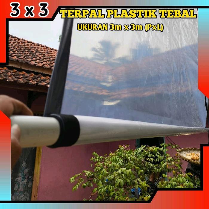 Jual PROMO terpal plastik tebal transparan ukuran 3x3 tutup tirai ...