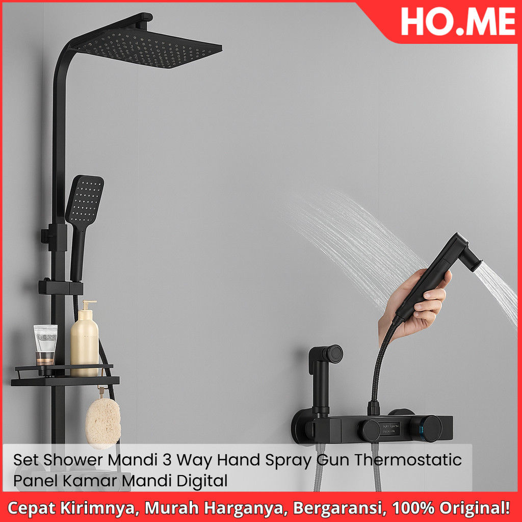 Jual [HO.ME] Set Shower Mandi 3 Way – Hand Spray Gun Thermostatic ...