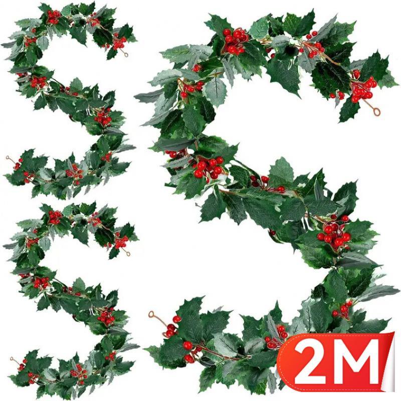 Jual Karangan Bunga Natal Rotan Tanaman Rambat Buatan Gantung Garland ...