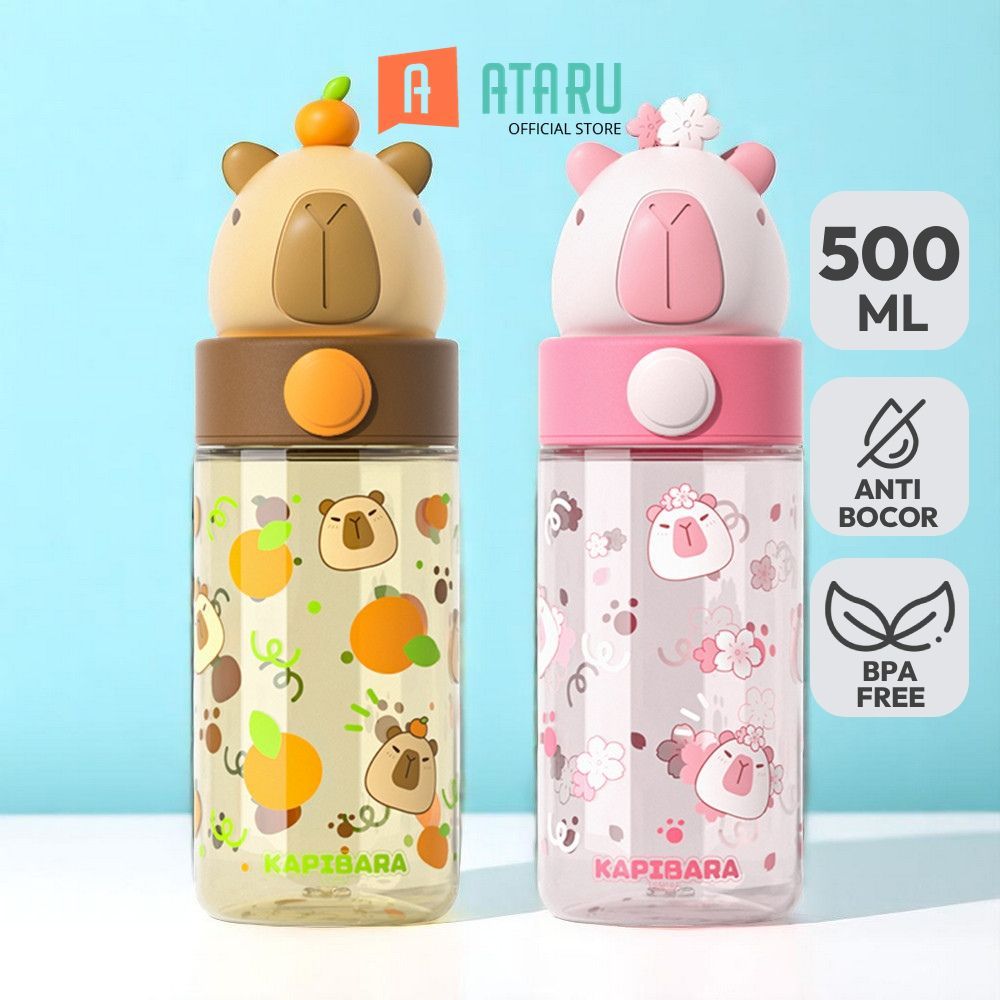 Jual Ataru Botol Minum Tritan Head Capybara 500 ml Random Tumbler Botol ...