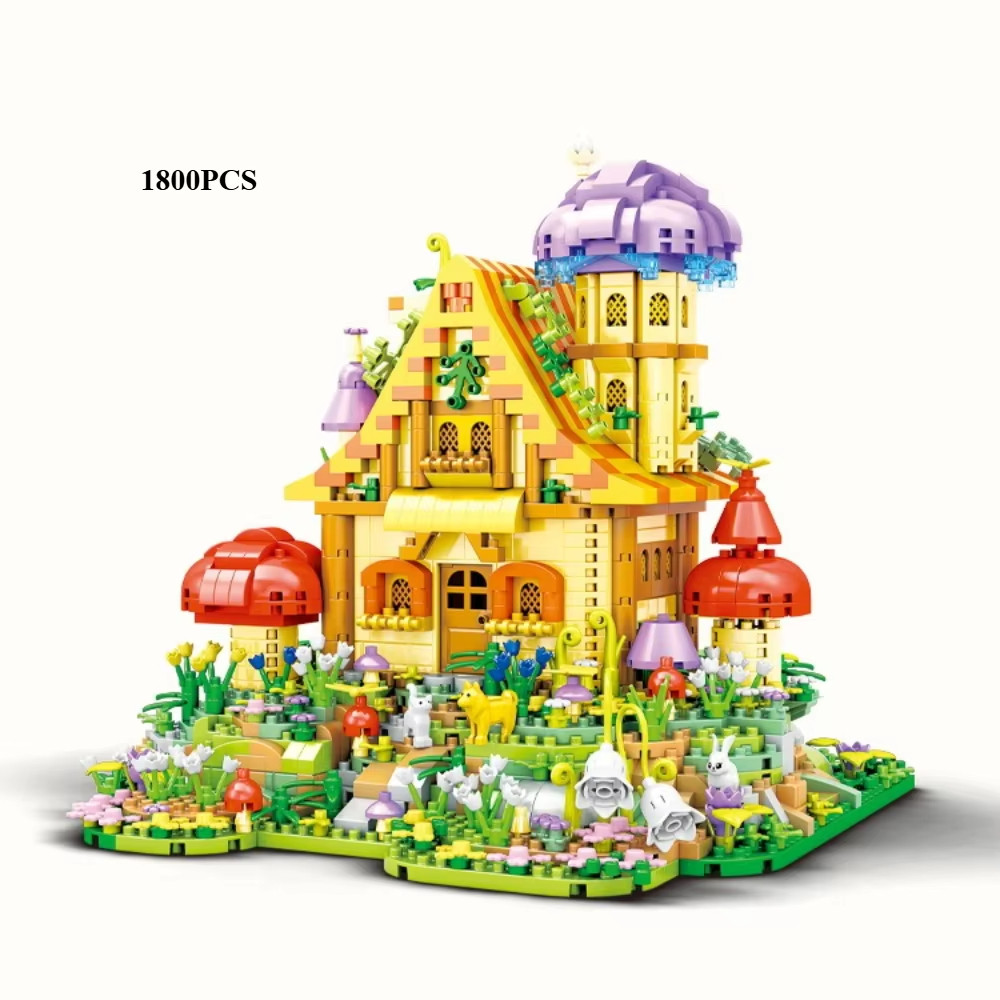 Jual Fairy Tale Castle Fairy Mushroom Castle MOC Building Blocks Set ...