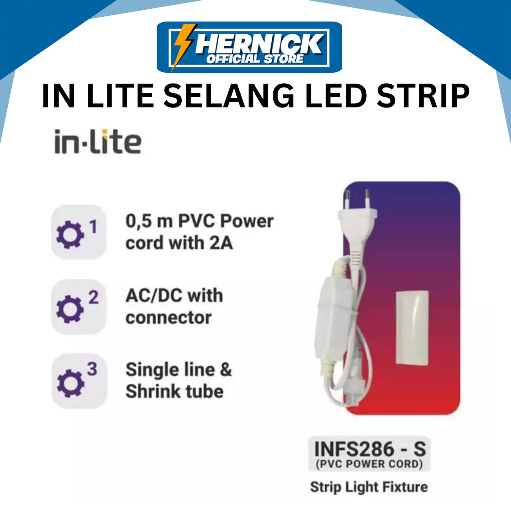 Jual INLITE - POWER CORD / CONNECTOR LED STRIP INFS286 / TRAVO ADAPTOR ...