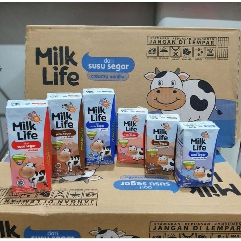 Jual Susu Uht 1 Dus Milk Life Full Cream 115ml Plain 200ml Karton Susu ...