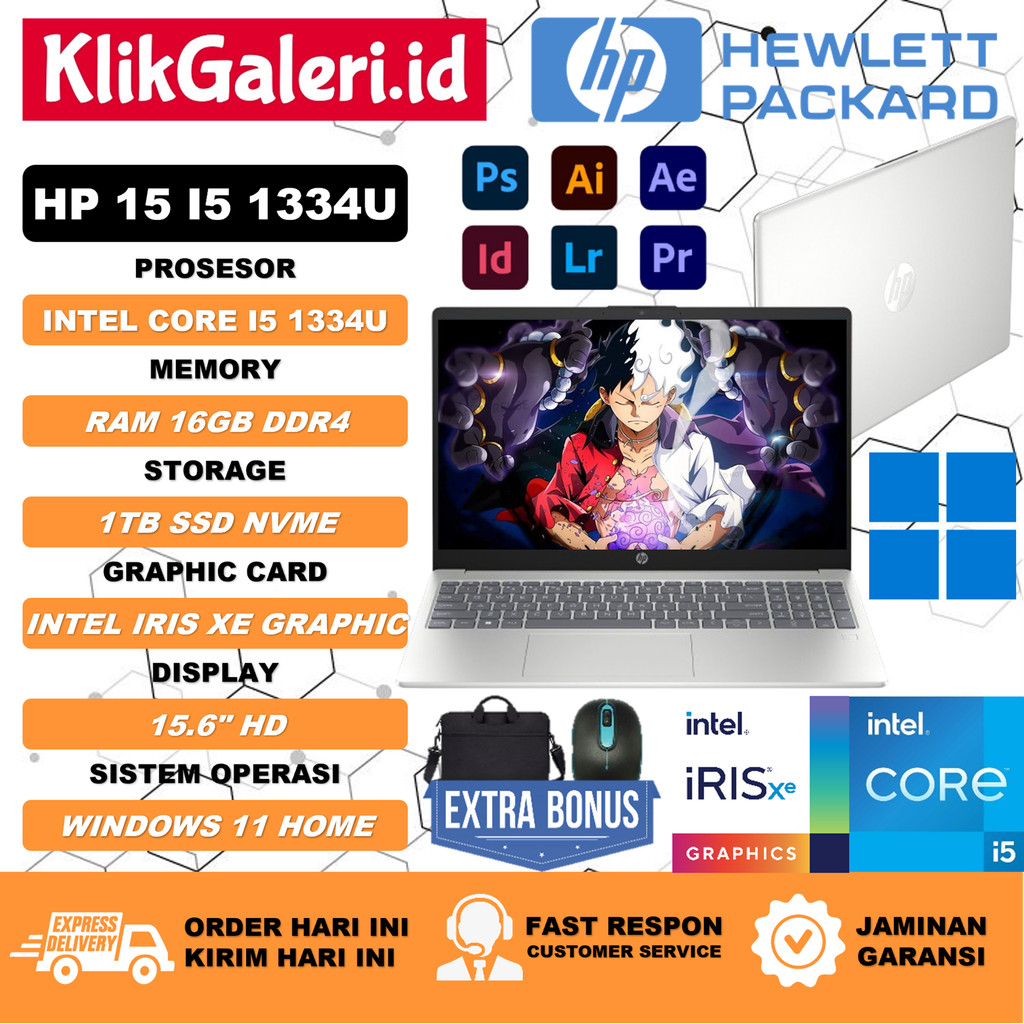 Jual Laptop Hp 15 Intel Core i5 1334U Ram 16GB 1TB SSD Iris Xe Backlit ...