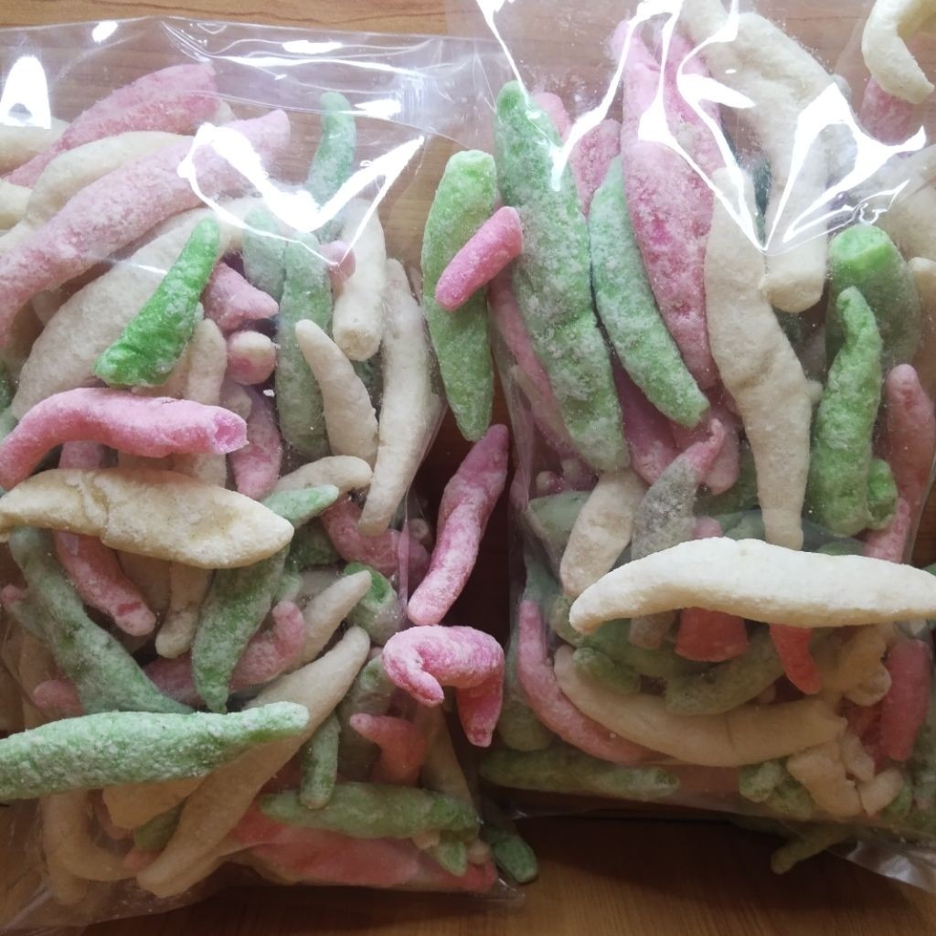 Jual Telor Gabus Warna 250g | Kue Bidara Panjang Manis Empuk | Cemilan ...