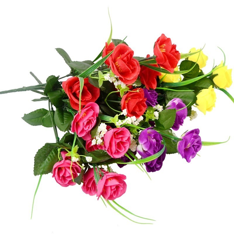 Jual Bunga Mawar Mekar MINI 7 Tangkai Artifisial Rose Palsu Flower ...