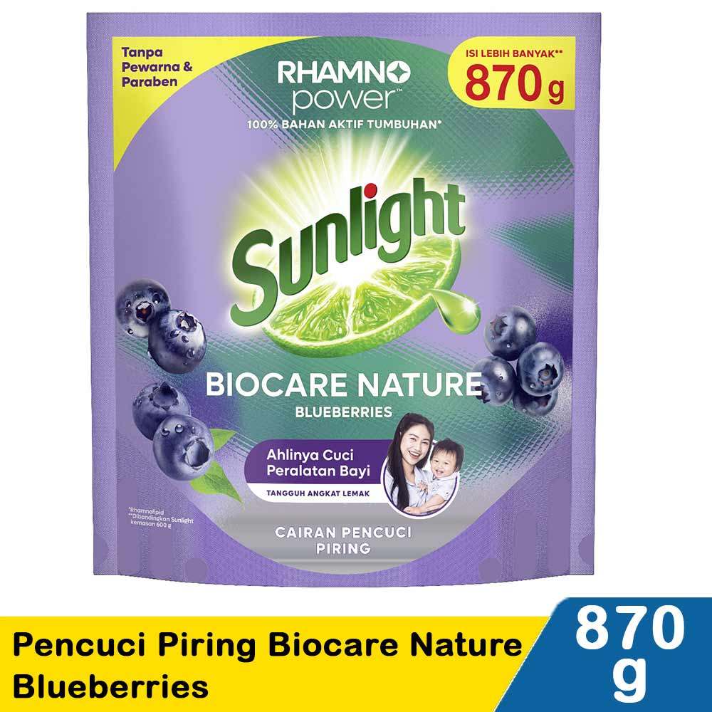 Jual SUNLIGHT PENCUCI PIRING BIOCARE NATURE BLUEBERRIES 870g | Shopee ...
