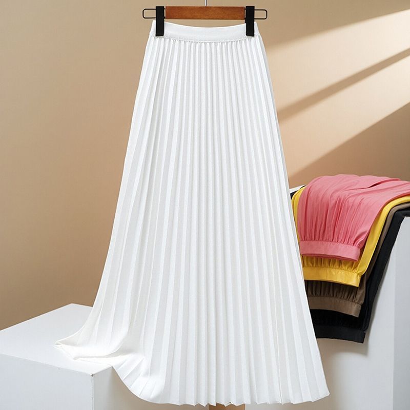 Jual Rok Lipit A Line Pinggang Tinggi Effect Langsing Menutup Panggul ...