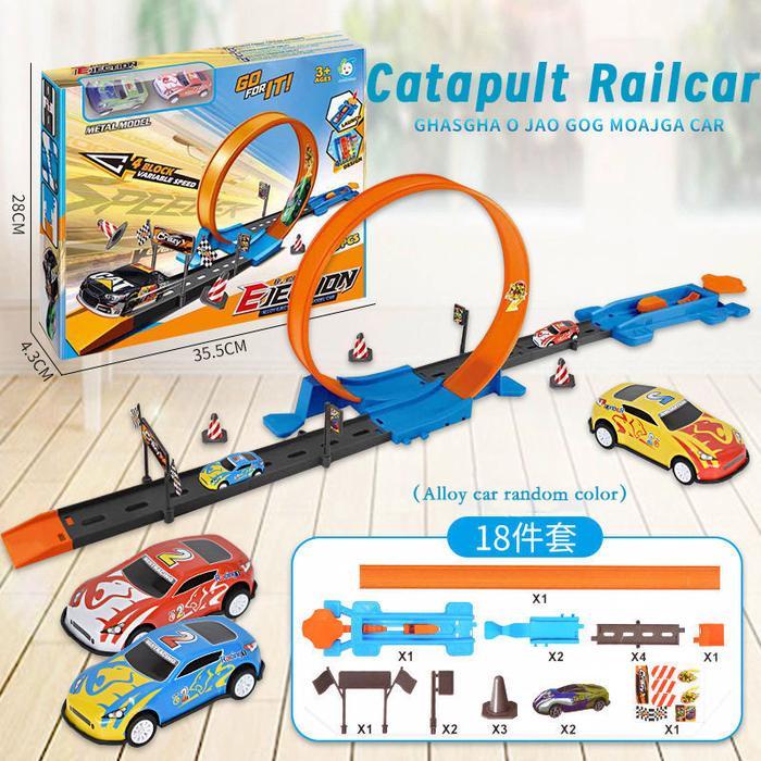 Jual Mainan Mobil Rel Balap Lengkap Rail Rapid Track Ejector Railcar ...