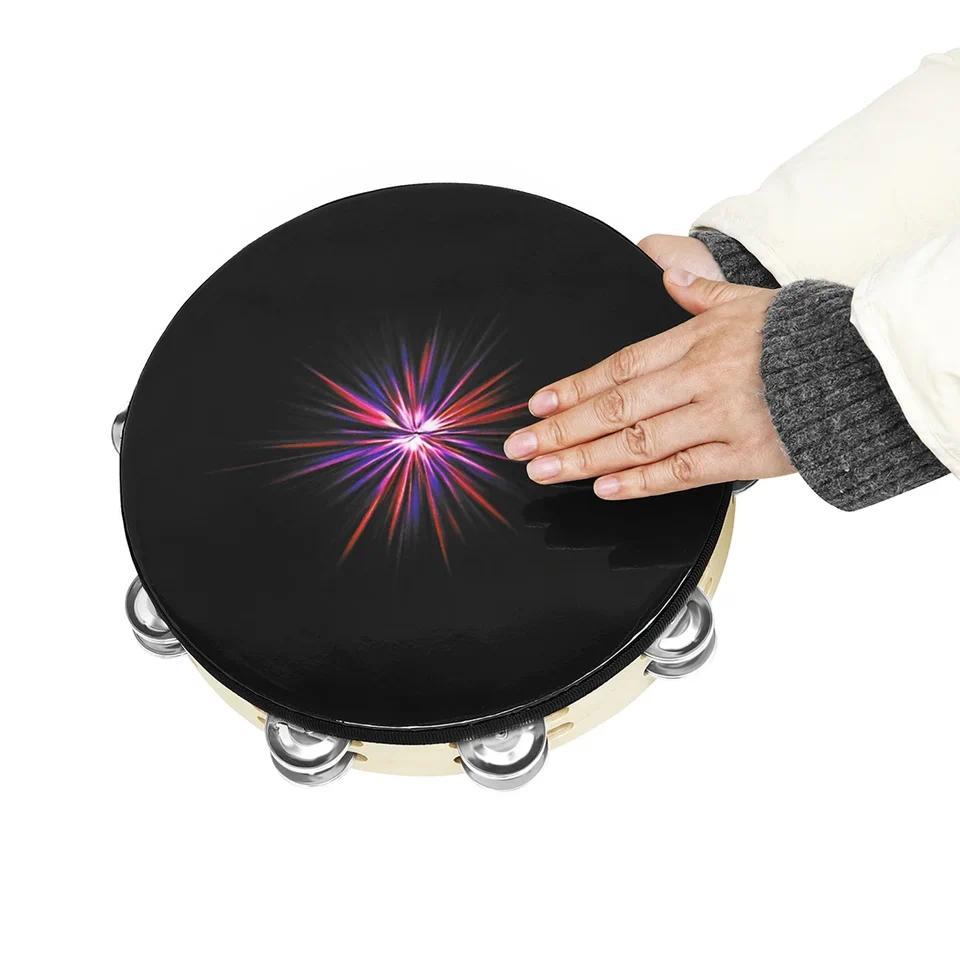 Jual 10 Inch Hand Bell Double Tambourine Stainless Steel Bell Piece ...