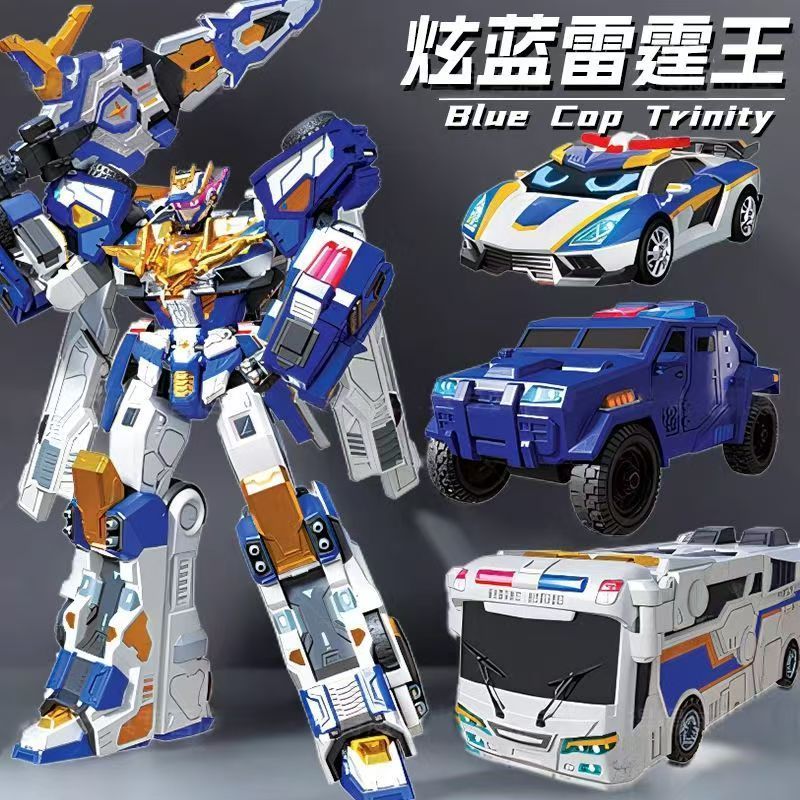 Jual Metal Cardbot S BLUE COP TRINITY Transforming Robot SUV Car Card ...