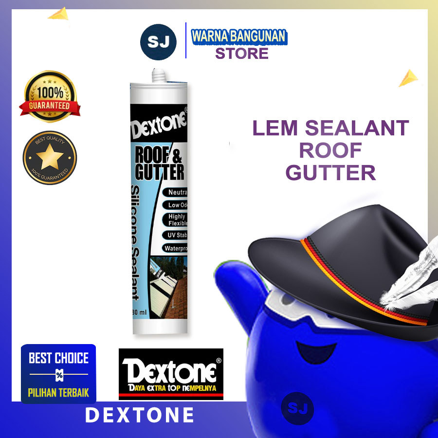 Jual DEXTONE LEM KACA SILICONE SEALANT ROOF & GUTTER 280 ml [Ecer ...