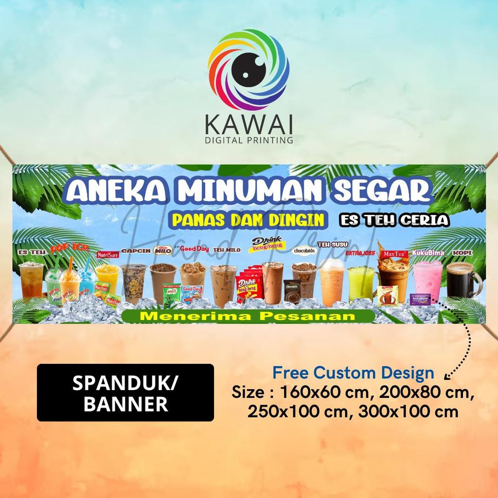 Jual Spanduk Banner MMT Aneka Minuman Segar Biru Bisa Rekuest 300x100CM ...