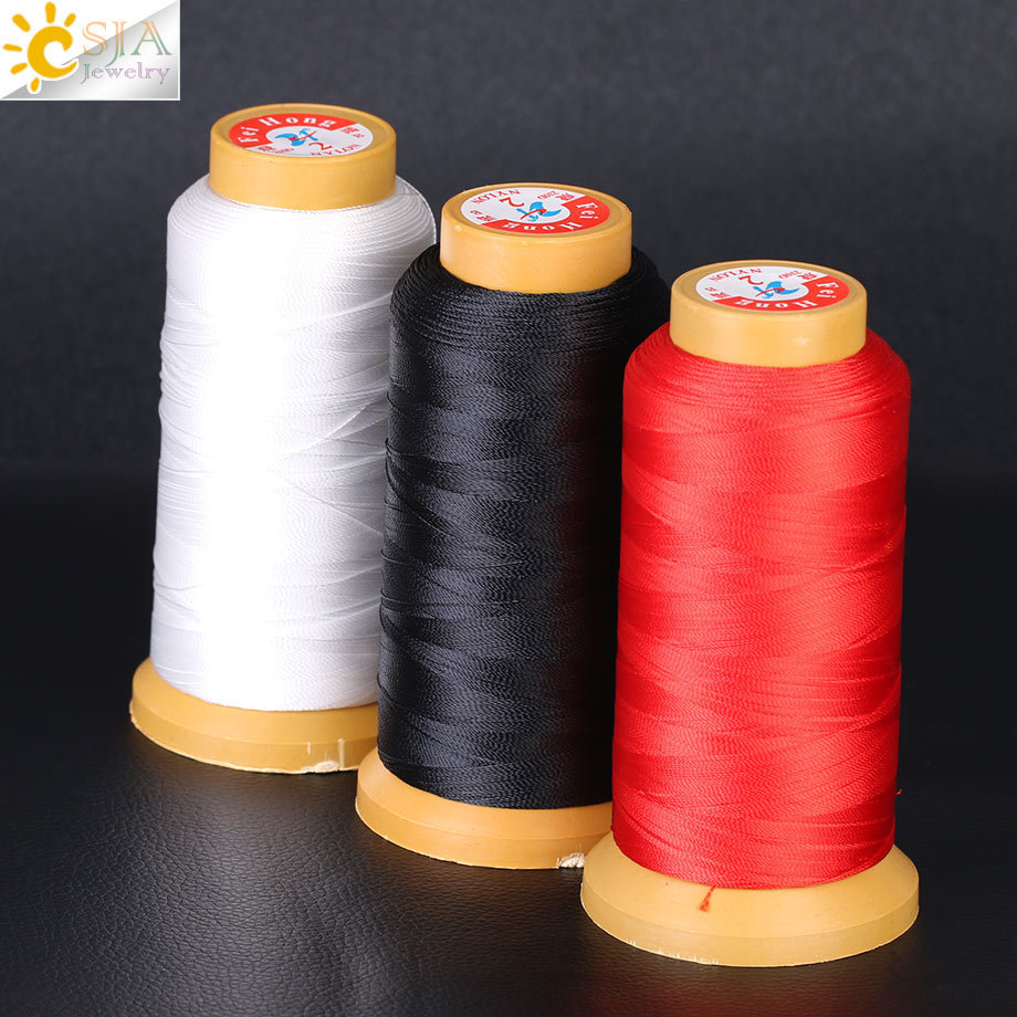 Jual CSJA 1000M Polyamide Cord 210D Nylon Sewing 2-Strand Thread Roll ...