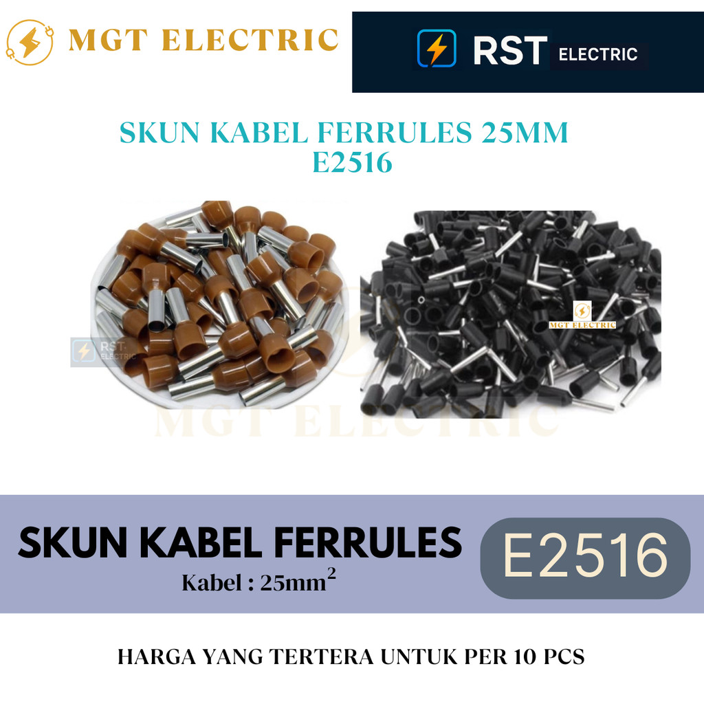 Jual SKUN Ferrules Isolasi 25 mm / SKUN KABEL FERUL ISOLASI 25mm E2516 ...
