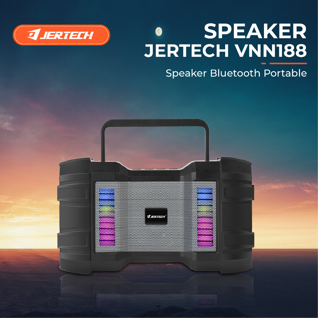 Jual Speaker Bluetooth 5.1 Jertech VNN188 RGB Light Bass Sound Portable ...