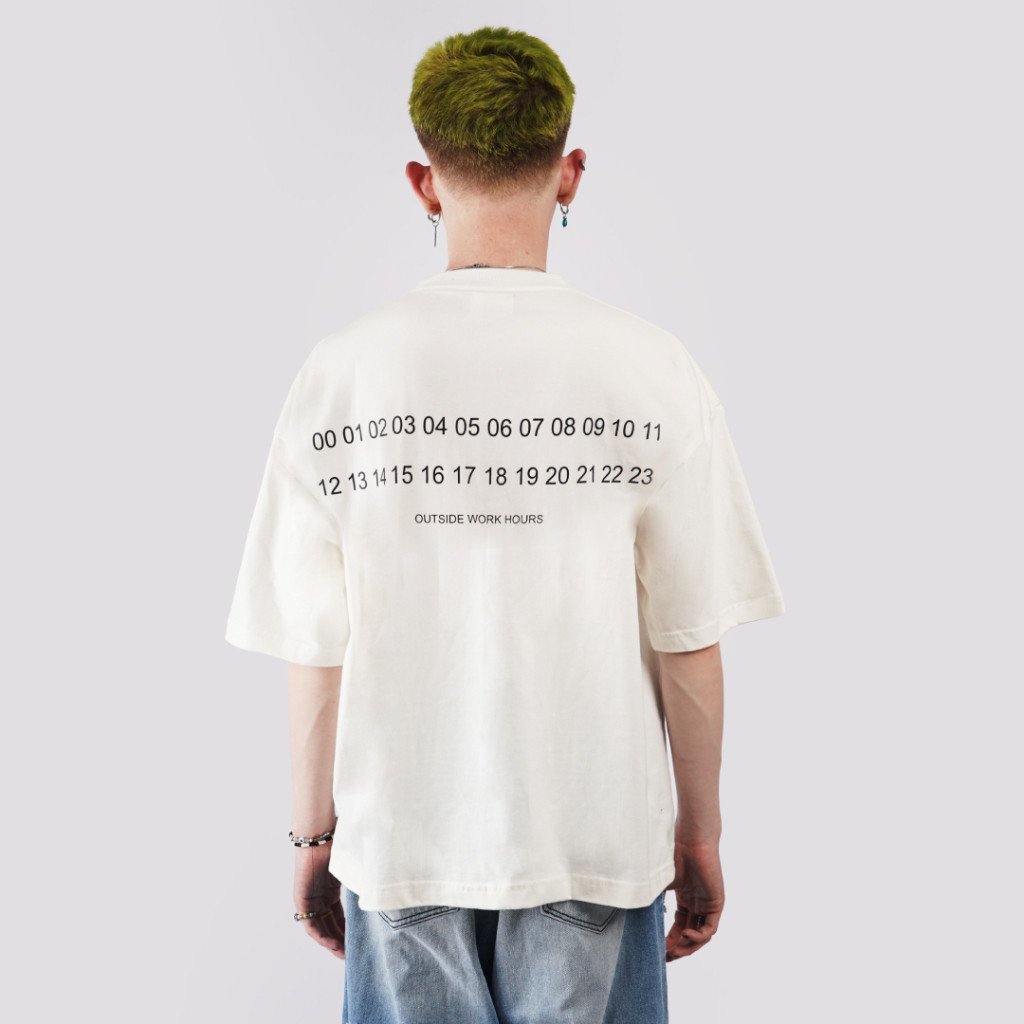 Jual COD Outside Work Hours - Overtime Ivory Boxy Tshirt | Shopee Indonesia