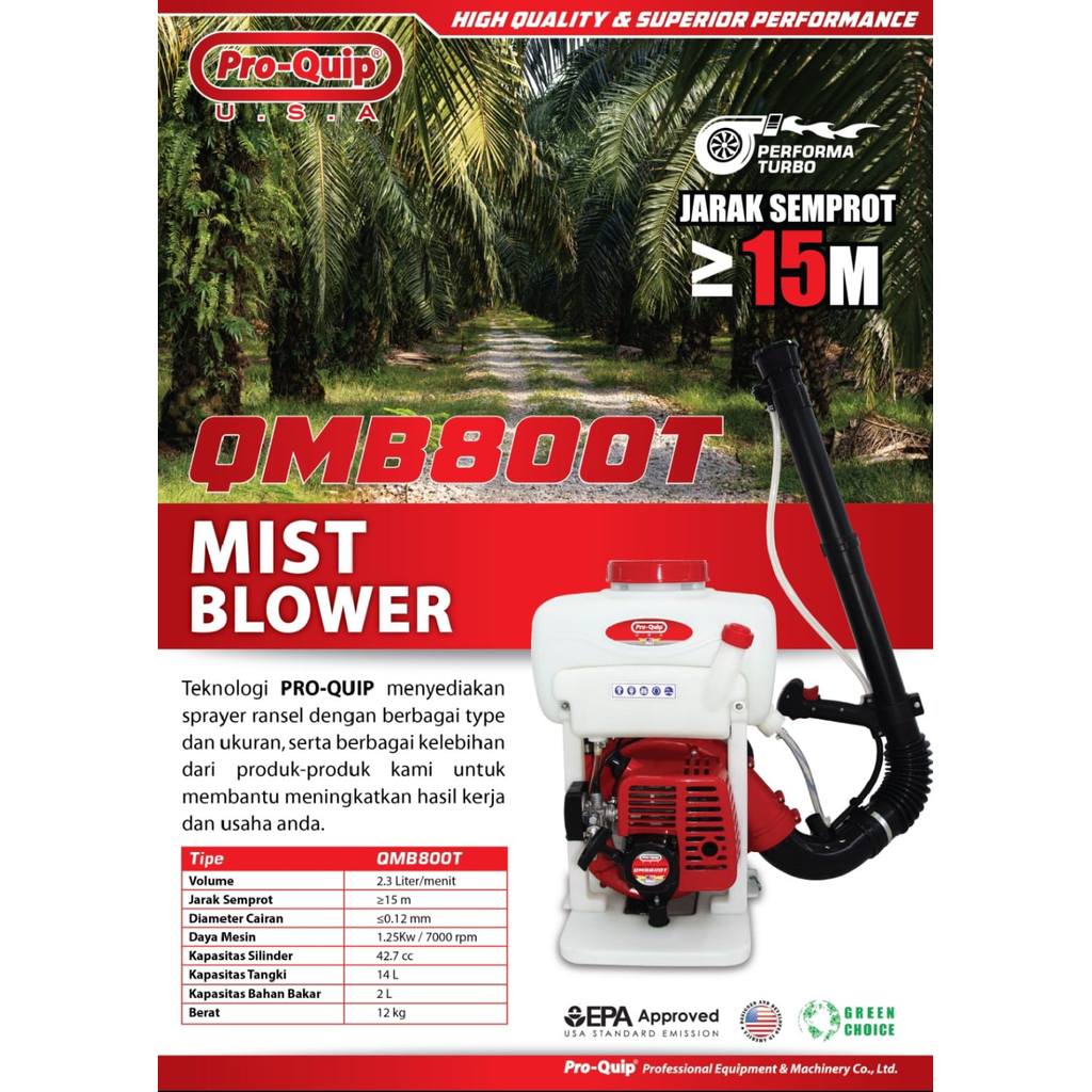 Jual Mesin Semprot Hama Turbo PRO-QUIP QMB800T / Mist Duster Blower PRO ...
