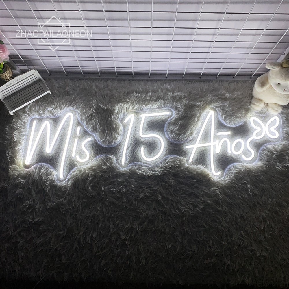 Jual Mis 15 Anos Neon Sign Led Happy Birthday Spanish Neon Lights Wall ...