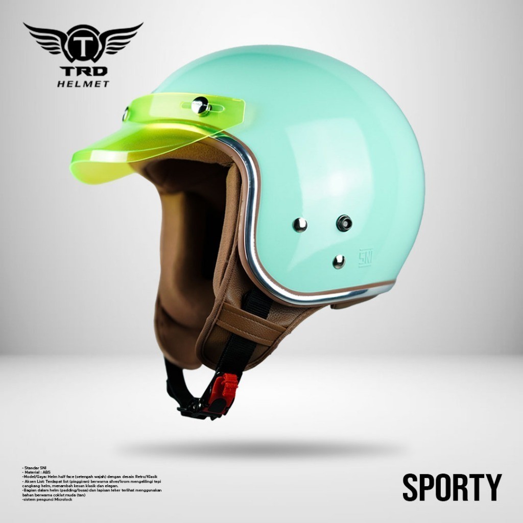 Jual TRD sporty Helm Retro Wanita Hijab Dewasa SNI Helm Warna Easy ...