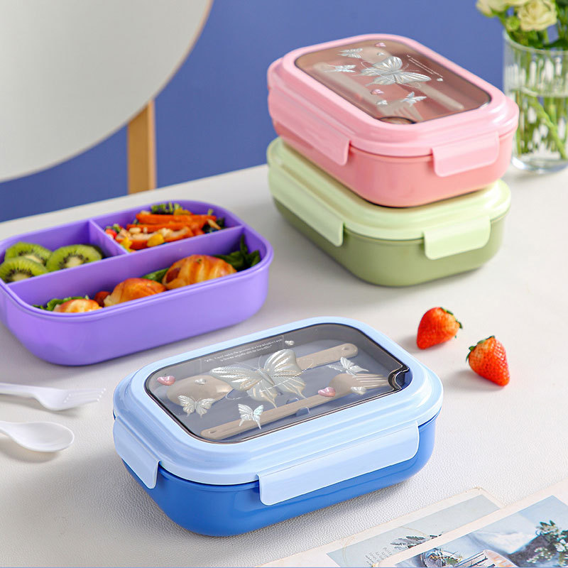 Jual Portable Microwave Safe Bento Box Nordic PP Material Compartmental ...