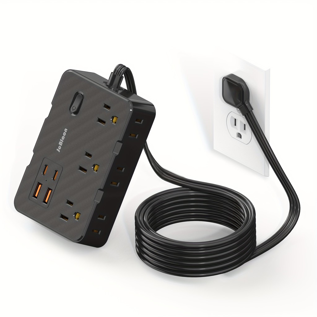 Jual Surge Protector with 6 Widely Outlets Extender 4 USB Ports, 5ft ...