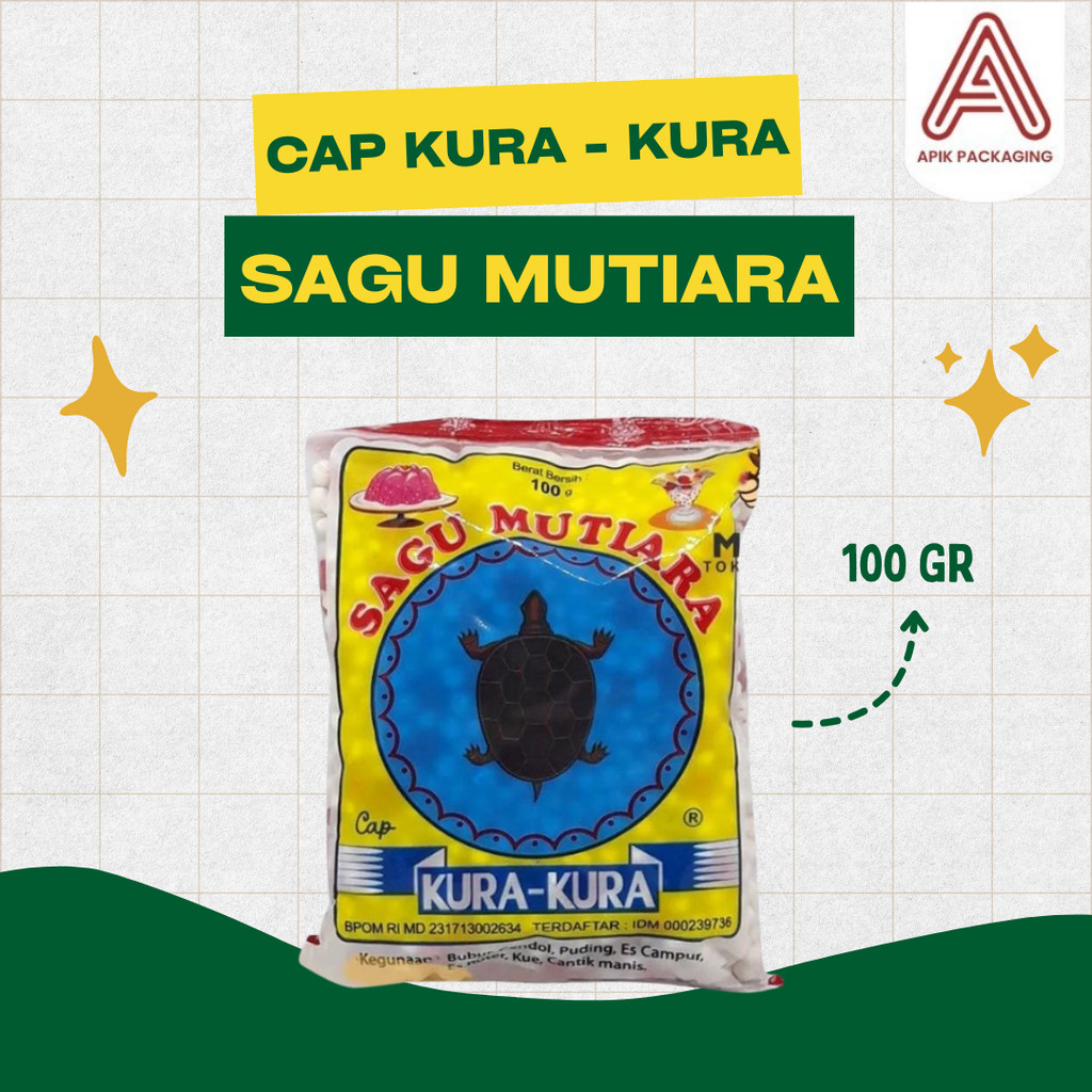 Jual Cap Kura Kura Sagu Mutiara Ukuran 100 gram / Tepung Sagu / Topping ...