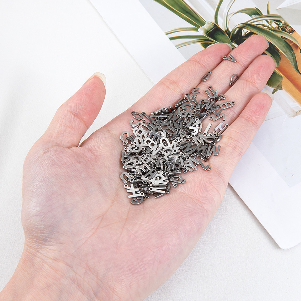 Jual 50pcs Random English Initial Letters Stainless Steel Alphabet ...