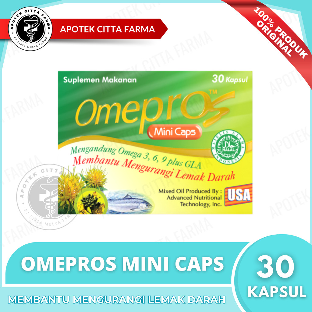 Jual Omepros Mini Box 30 Kapsul - Mengurangi Lemak Darah / Onega 3 ...