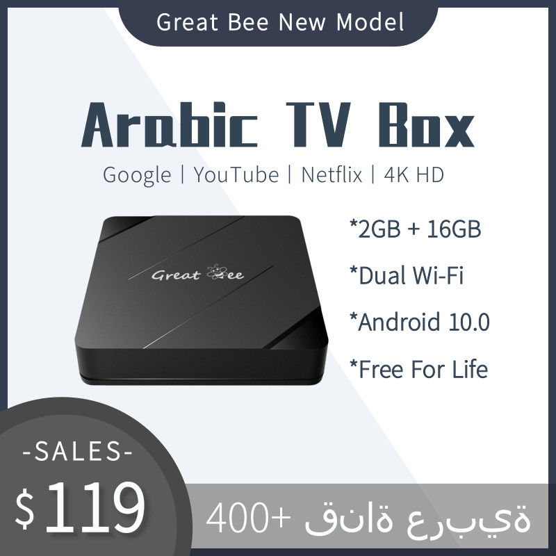 Jual Great Bee Arabic TV Box, Most Popular Android 4K 2G 16G Set top ...