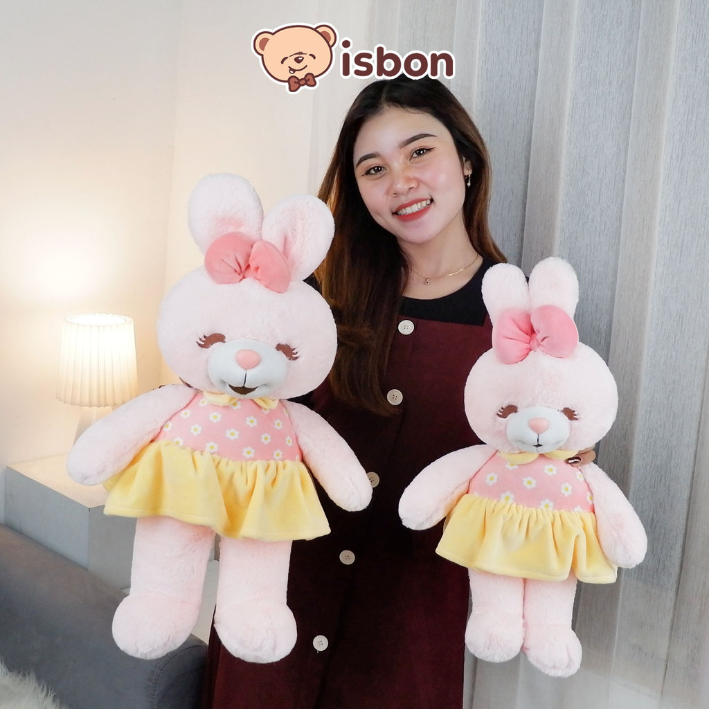 Jual ISTANA BONEKA Kelinci Berdiri Cheerful With Pita Baju Bunga Rok ...