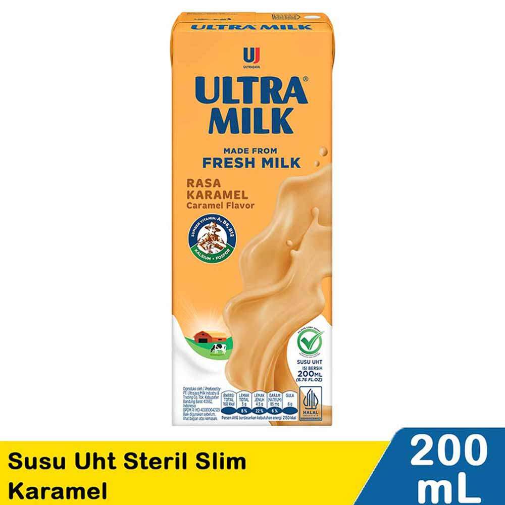 Jual ULTRA SUSU UHT STERIL SLIM KARAMEL 200mL | Shopee Indonesia