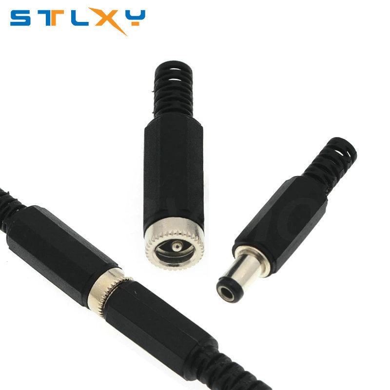 Jual DC Power Jack Plugs Male / Female Socket Adapter Connectors 2.1mm ...
