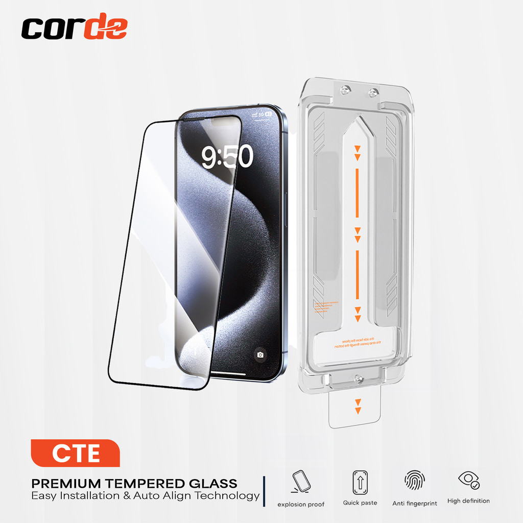 Jual CORDE Easy Install Kit for iPhone Series 13 to 17 Pro Max Tempered ...