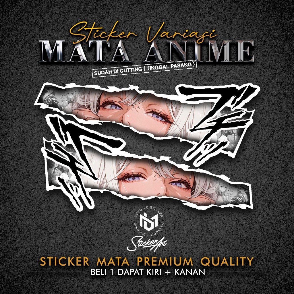 Jual Sticker Mata Anime Universal / Stiker Mata Model 15 / Stiker Helm ...